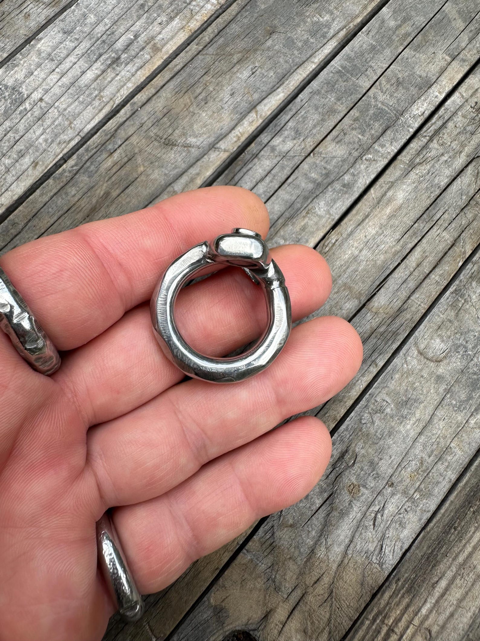 Stainless Steel Shackle Ring Size 12.25 US. Stainless Handmade Ring ...