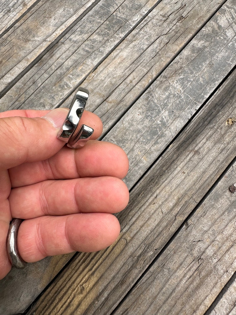 Stainless Steel Fluted Wrap Ring, Size 11.25 - Etsy