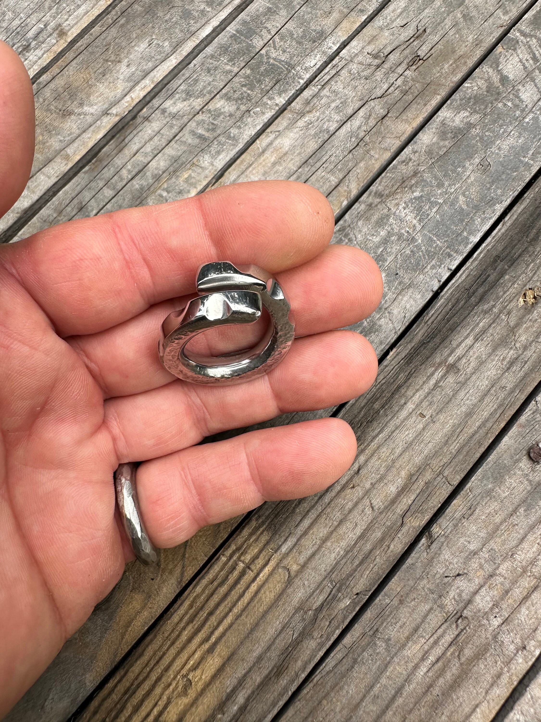 Stainless Steel Fluted Wrap Ring, Size 11.25 - Etsy