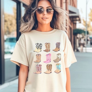 Comfort Colors, Cowboy Boot Shirt, Country Shirt, Cowboy Boot T-shirt ...