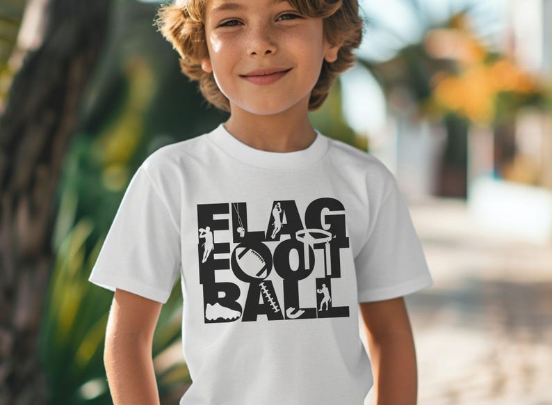 Flag Football Shirt, Flag Football T-shirt for Kids, Pinktober Flag ...