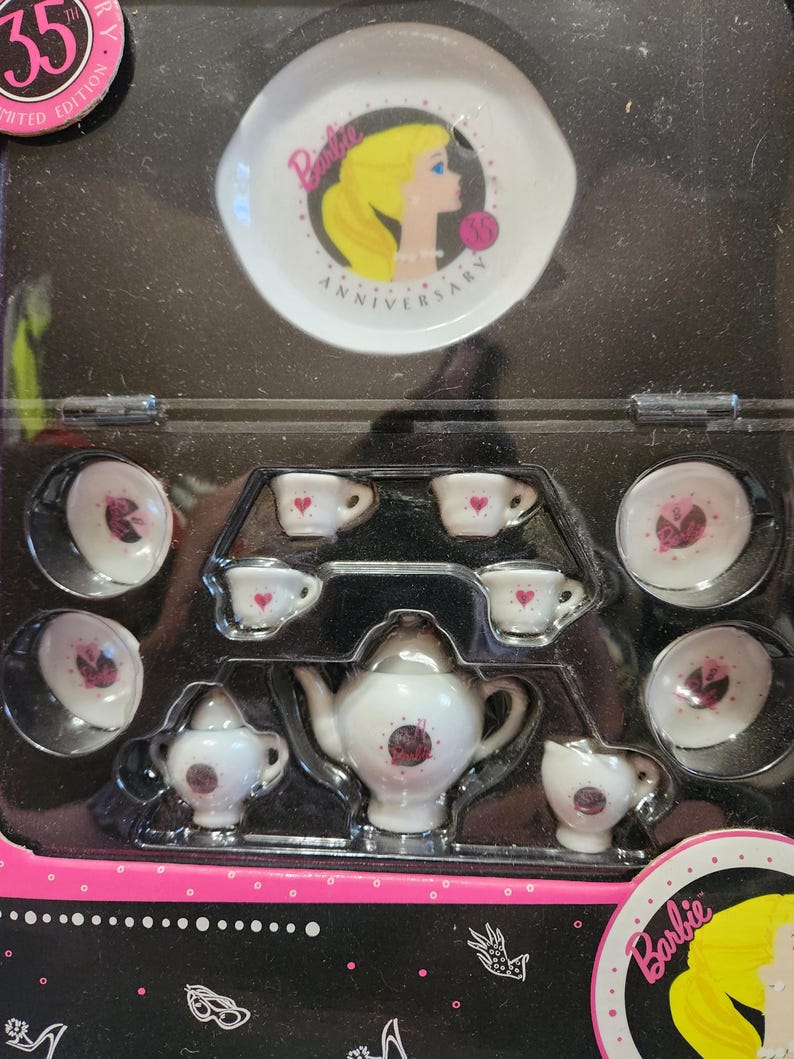 Barbie 35th Anniversary Limited Edition Miniature China Tea Set - Etsy