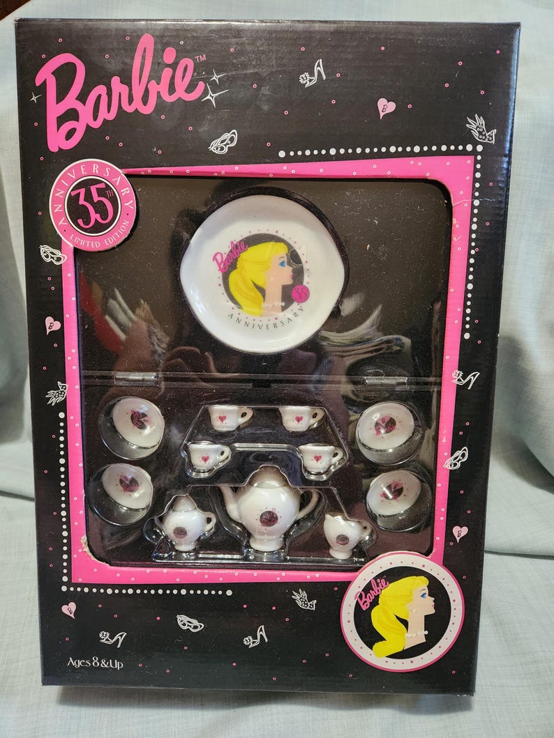 Barbie 35th Anniversary Limited Edition Miniature China Tea Set - Etsy