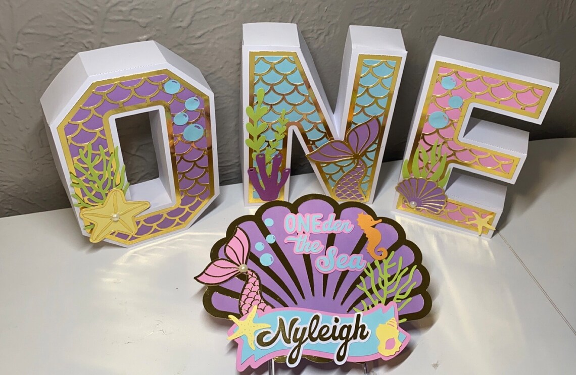 Oneder the Sea Mermaid Theme 3D Letters or Number - Etsy