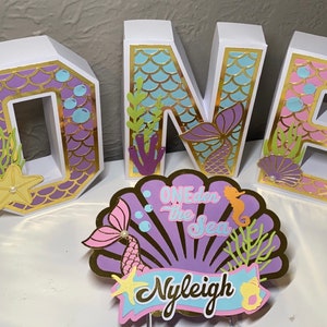 Oneder the Sea Mermaid Theme 3D Letters or Number - Etsy