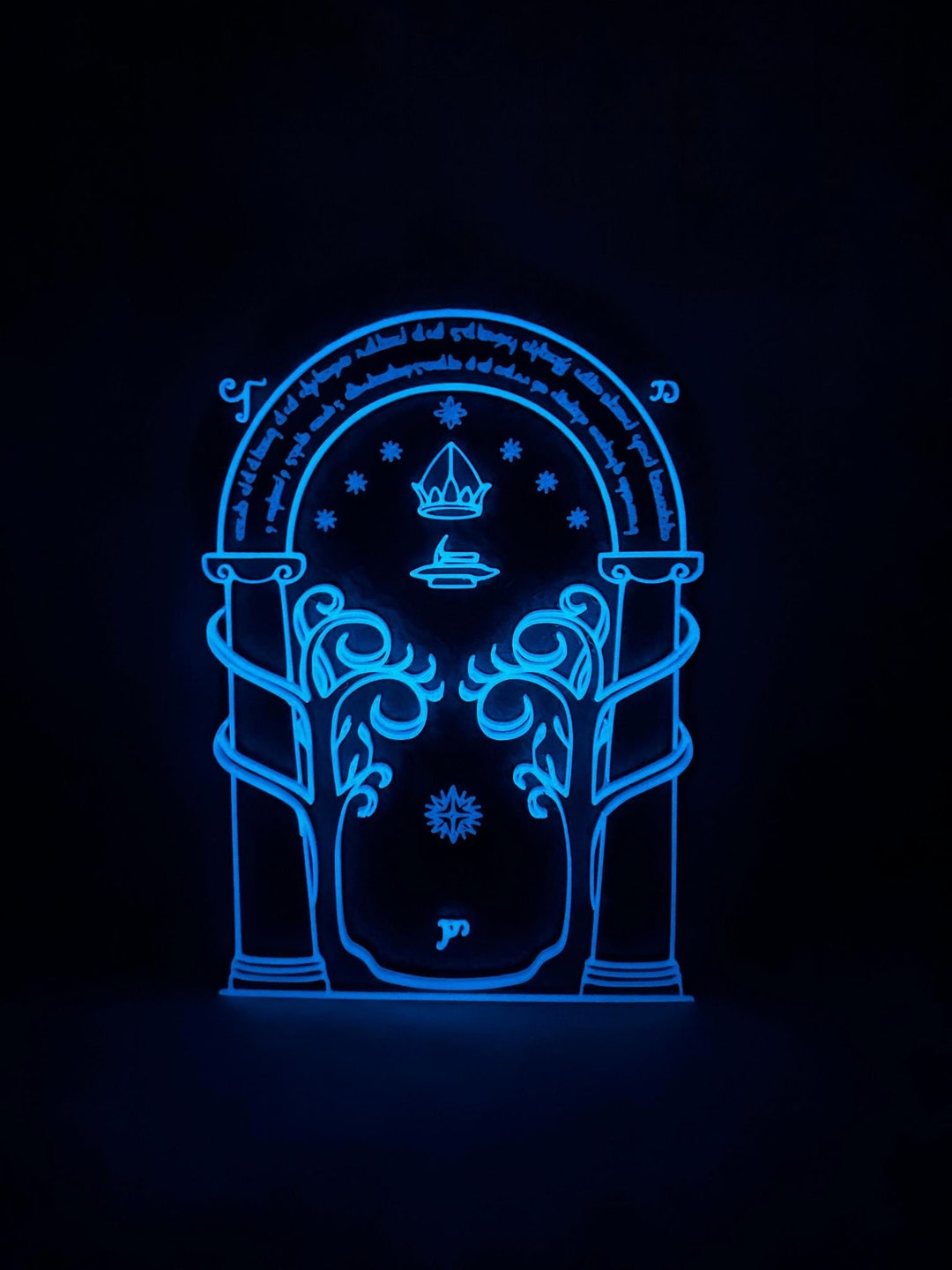 Large 12" H Custom Lord of the Rings Inspired 3D Moria Gate - Glow Dark ...