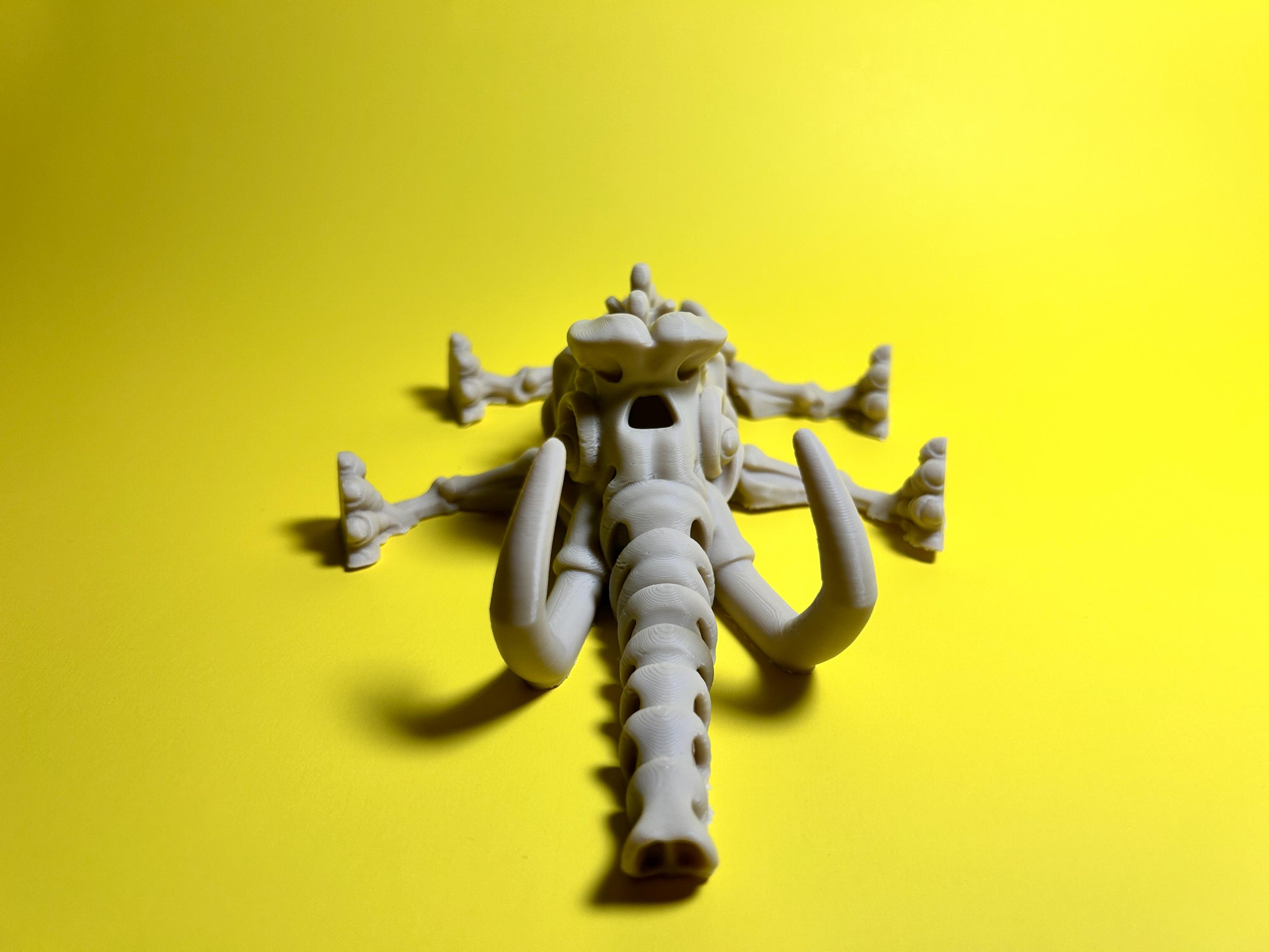 Flexi 3D Printed Woolly Mammoth Elephant Fossil Fidget Sensory Toy Desk ...