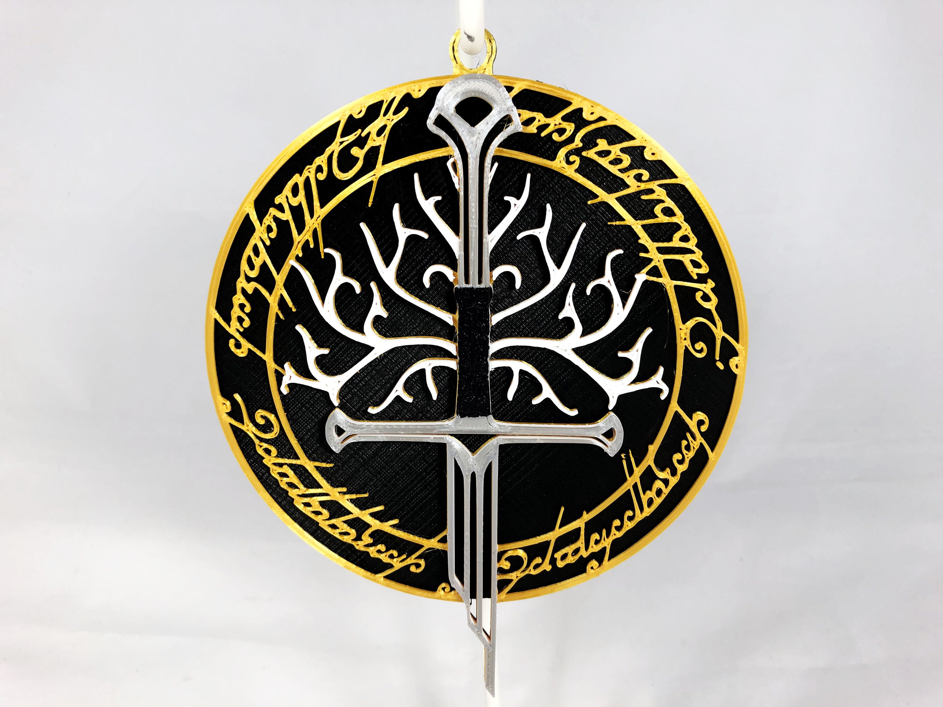 Custom 3D Lord of the Rings Inspired Shards of Narsil Sword Ring White ...