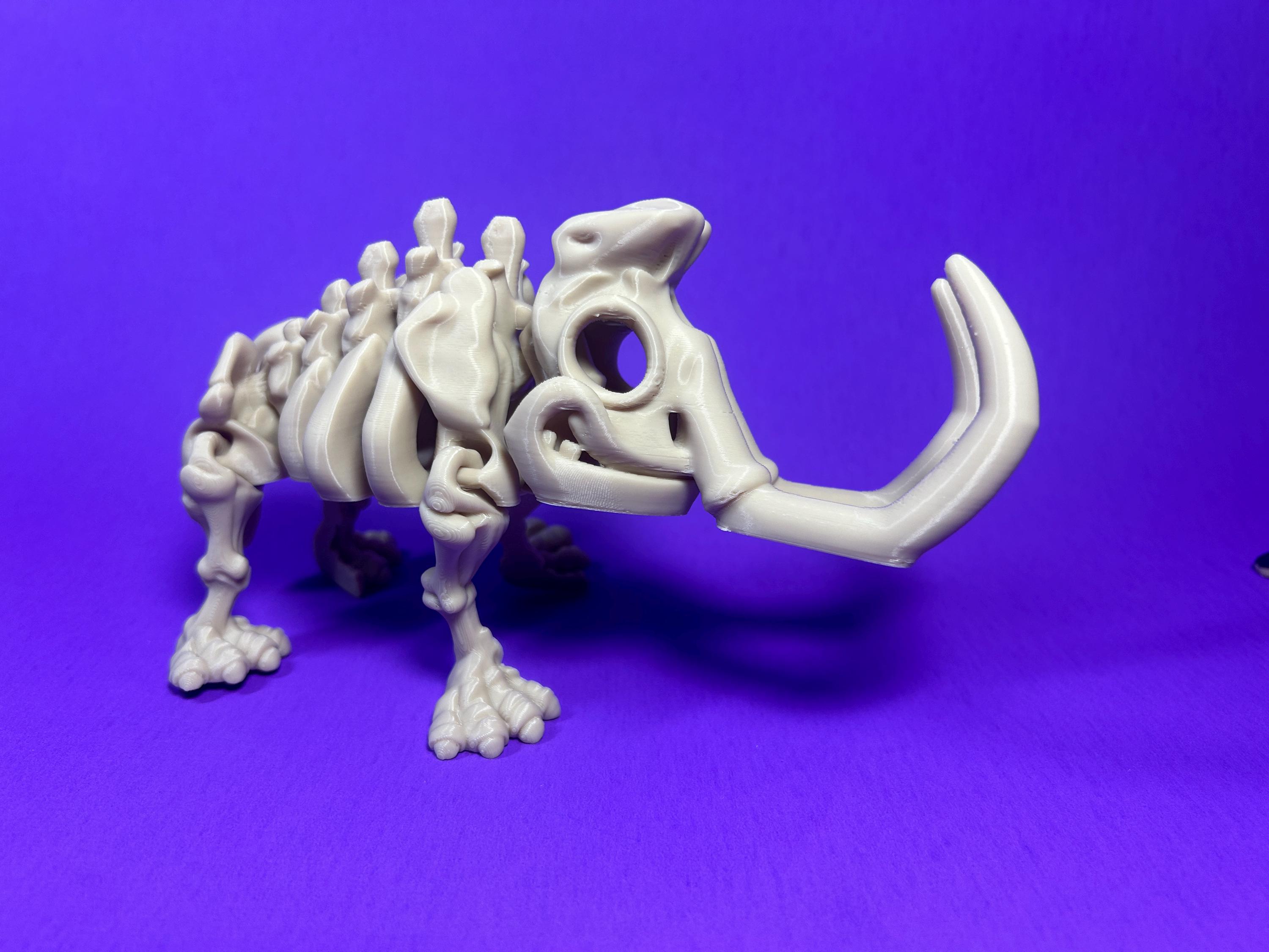 Flexi 3D Printed Woolly Mammoth Elephant Skeleton Fossil Fidget Sensory ...