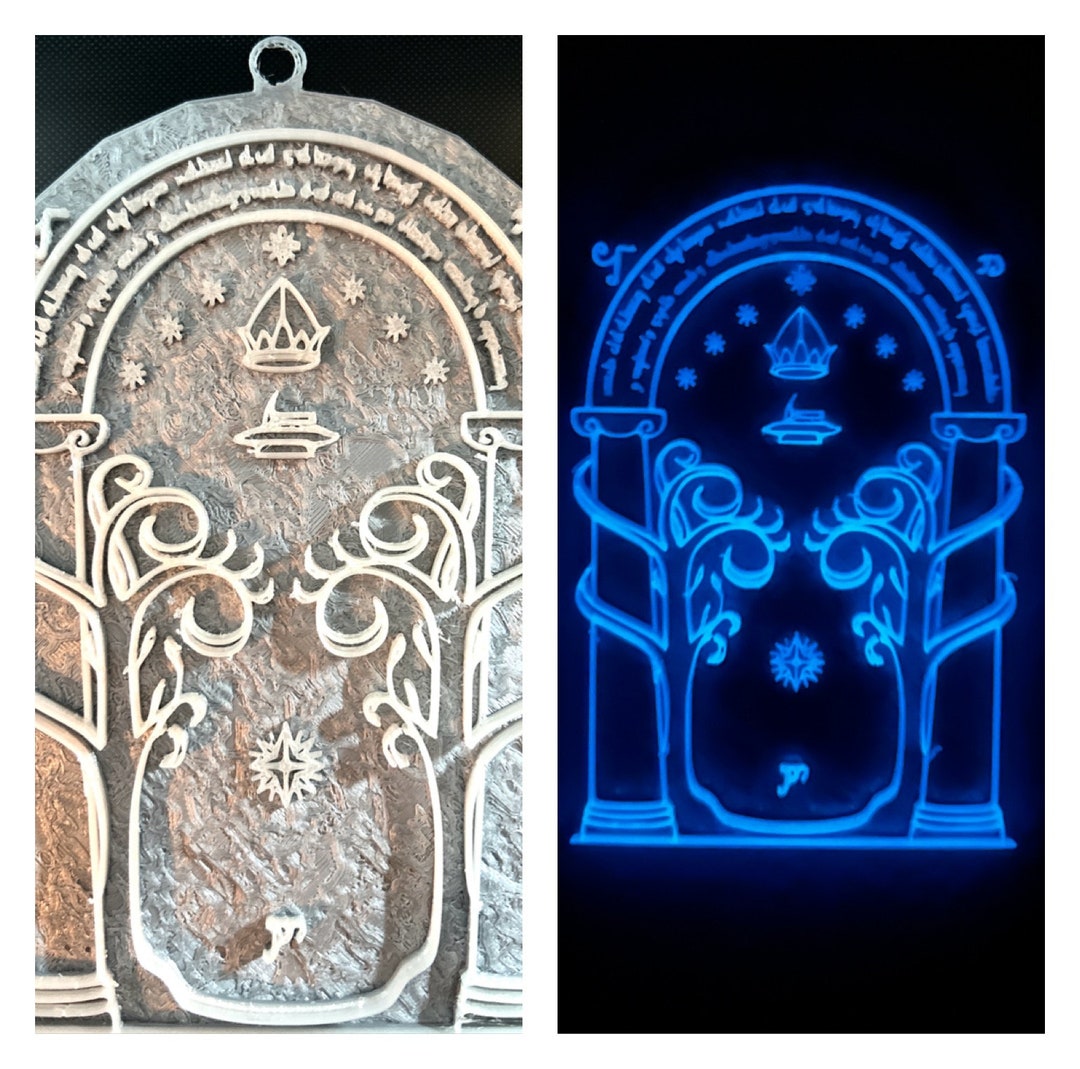 3D Lord of the Rings Inspired Moria Gate Glow in the Dark 8 H Wall Sign ...