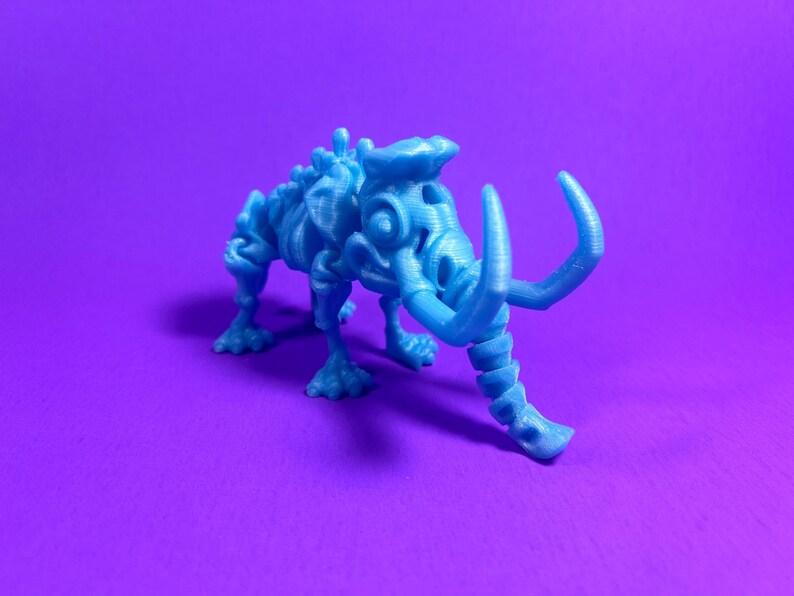 Flexi 3D Printed Woolly Mammoth Elephant Fossil Fidget Sensory Toy Desk ...