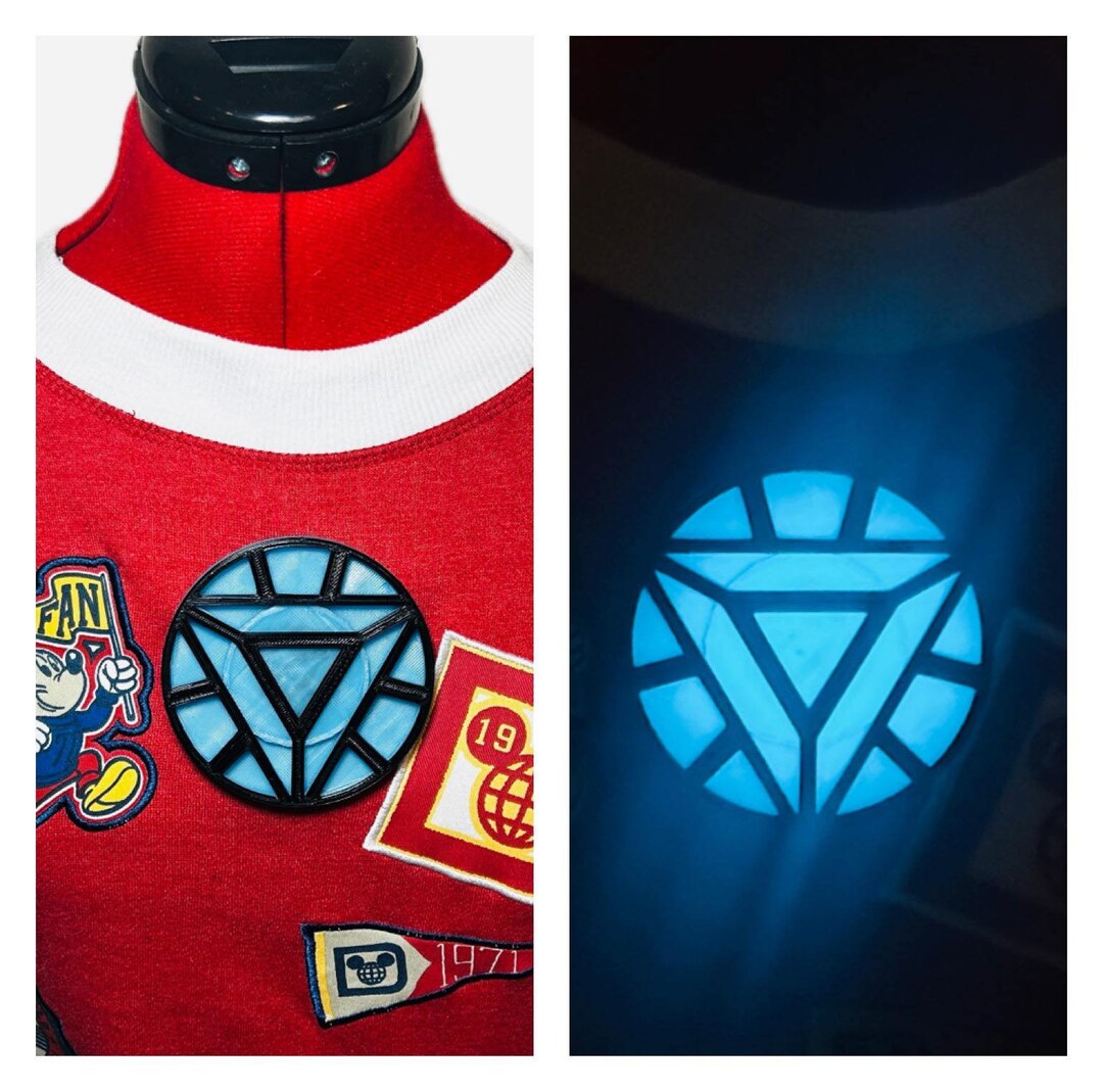 Custom 3D Iron Man Inspired Magnetic Arc Reactor Chest Piece Blue Glow ...