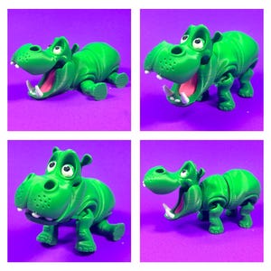 Flexi 3D Printed Hippo Fidget Sensory Toy Desk Gift - Articulated ...
