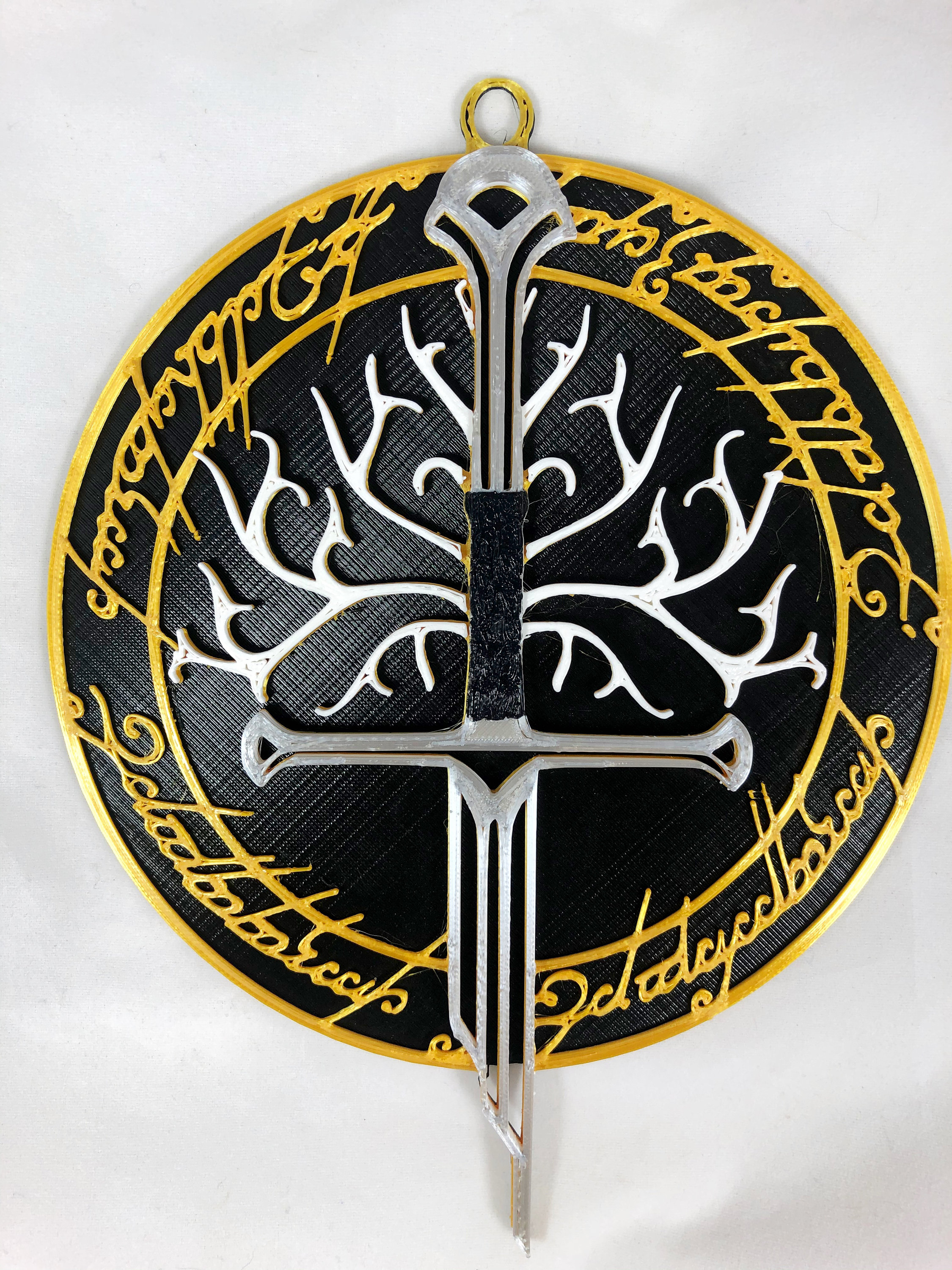 Custom 3D Lord of the Rings Inspired Shards of Narsil Sword Ring White ...