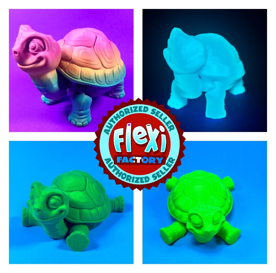 Flexi 3D Printed Tortoise Turtle Fidget Sensory Toy Desk Gift ...