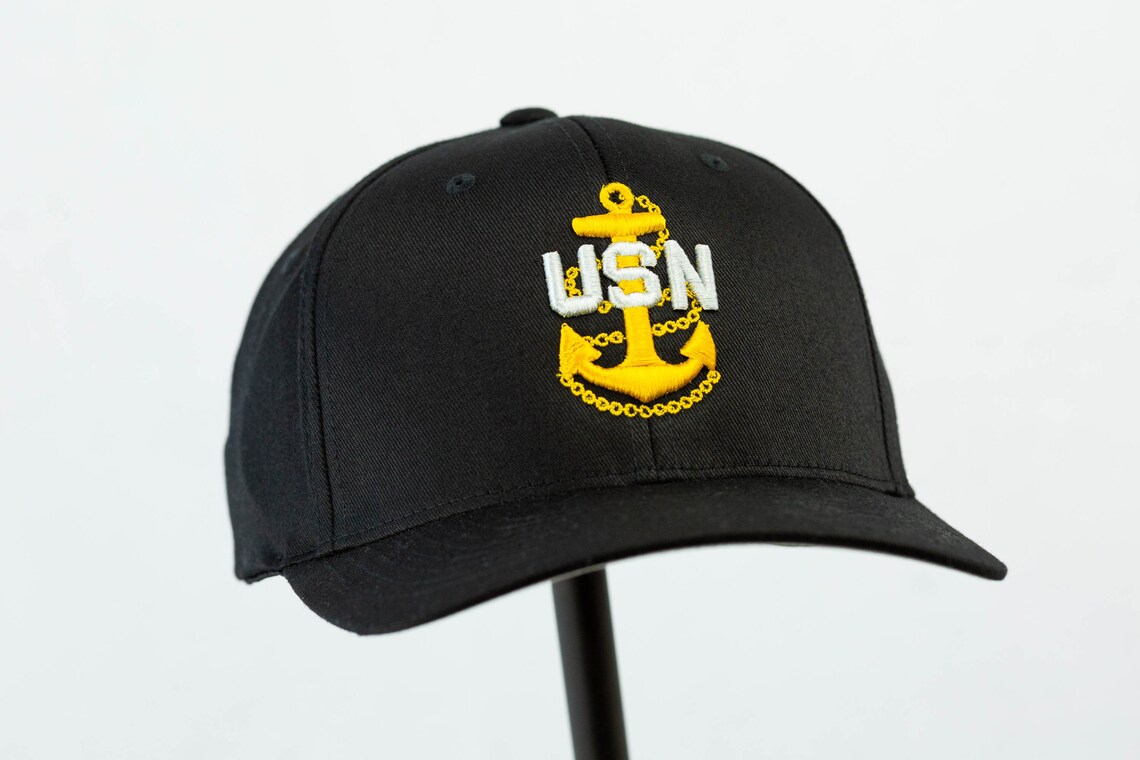 US Navy Chief Hat gold/ Silver Black Hat 3D Puff - Etsy