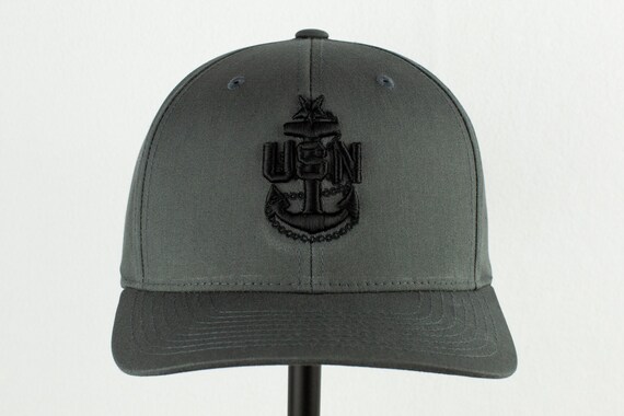 US Navy Chief Hat gray With Black Embroidery - Etsy