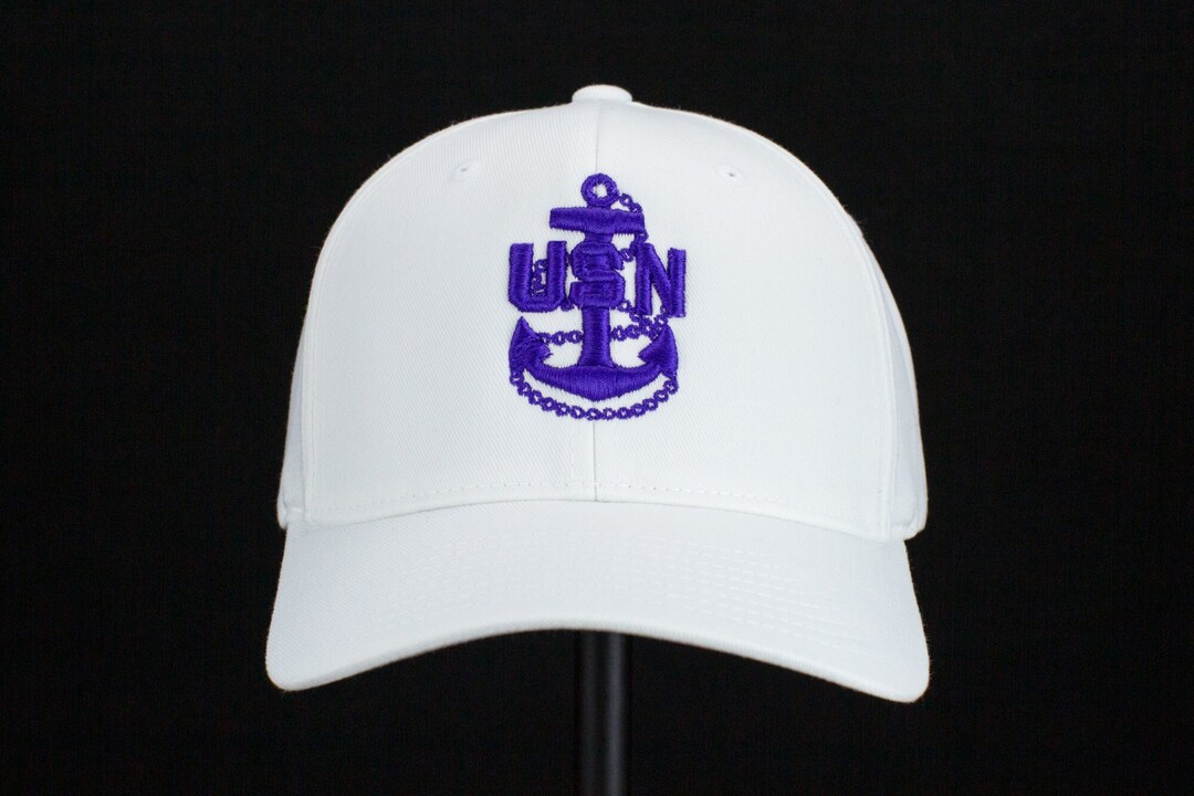 US Navy Chief Hat (white Hat- Purple Anchor) - Etsy