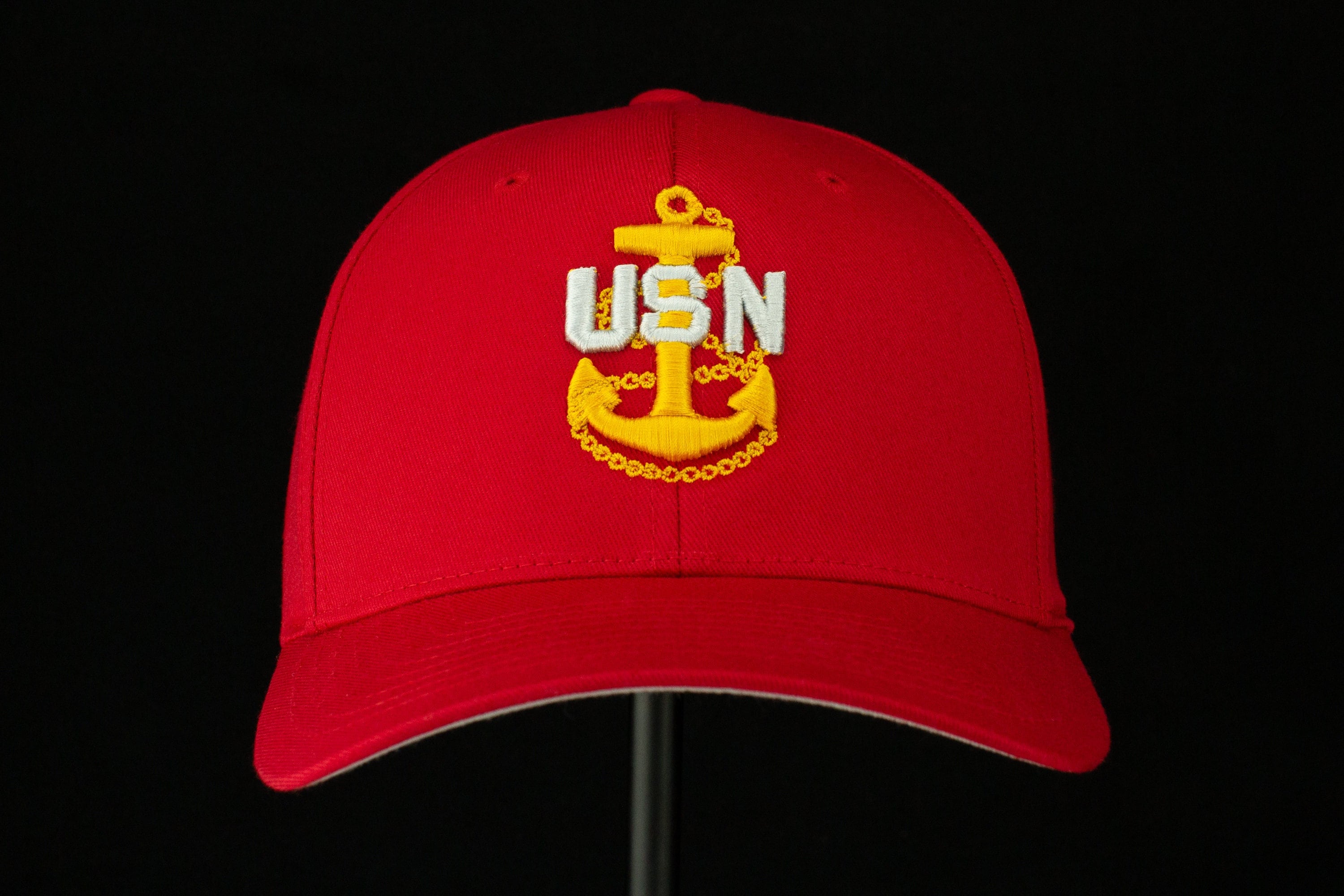 Red Navy Chief Anchor Ball Cap - Etsy