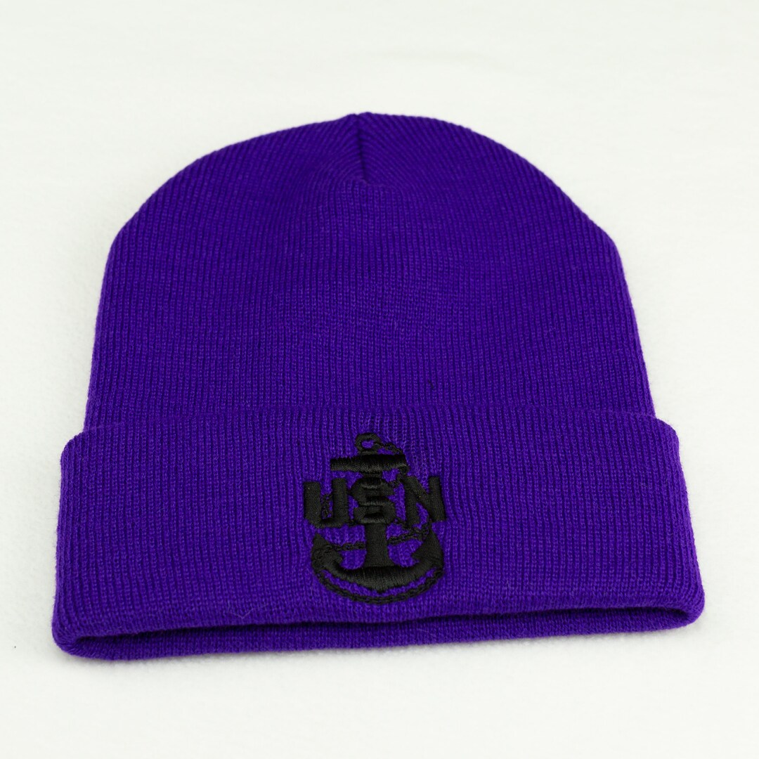Navy Chief Beanie- Purple - Etsy