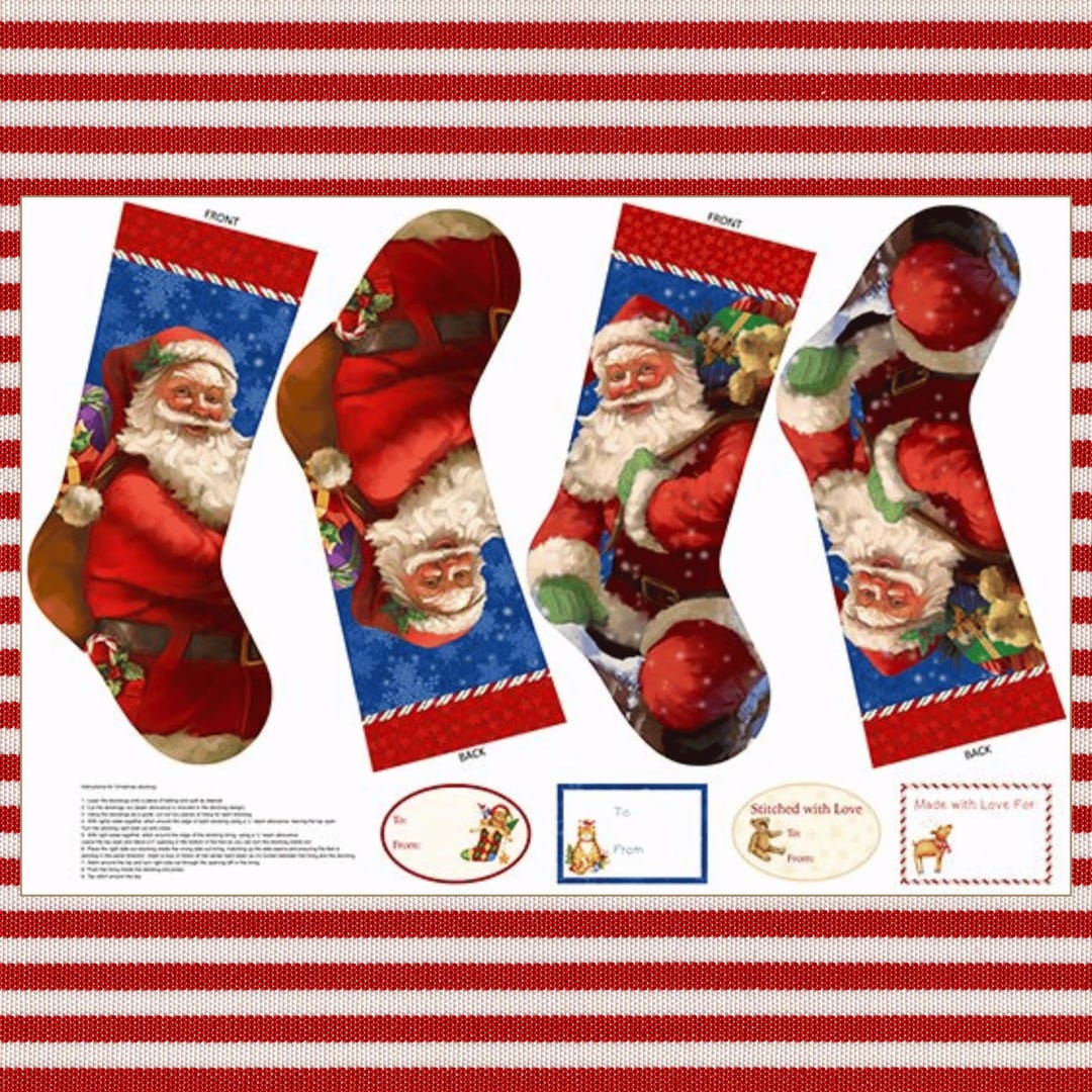 PANEL Stockings! Santa Claus is Coming to Town DP21694 Elizabeth Brownd ...