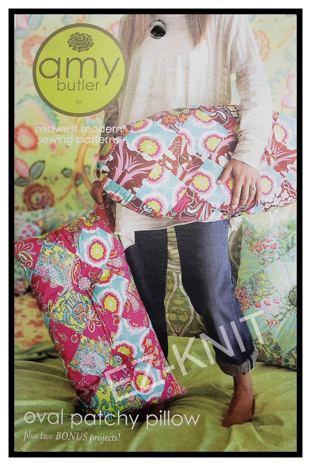 PATTERN Amy Butler Midwest Modern Sewing Patterns- Oval Patchy Pillow ...