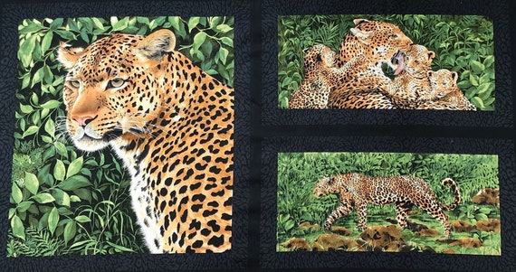 PANEL leopards Designed for Exclusively Quilters - Etsy