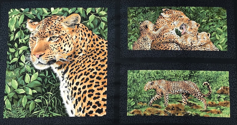 PANEL "leopards" Designed for Exclusively Quilters - Etsy
