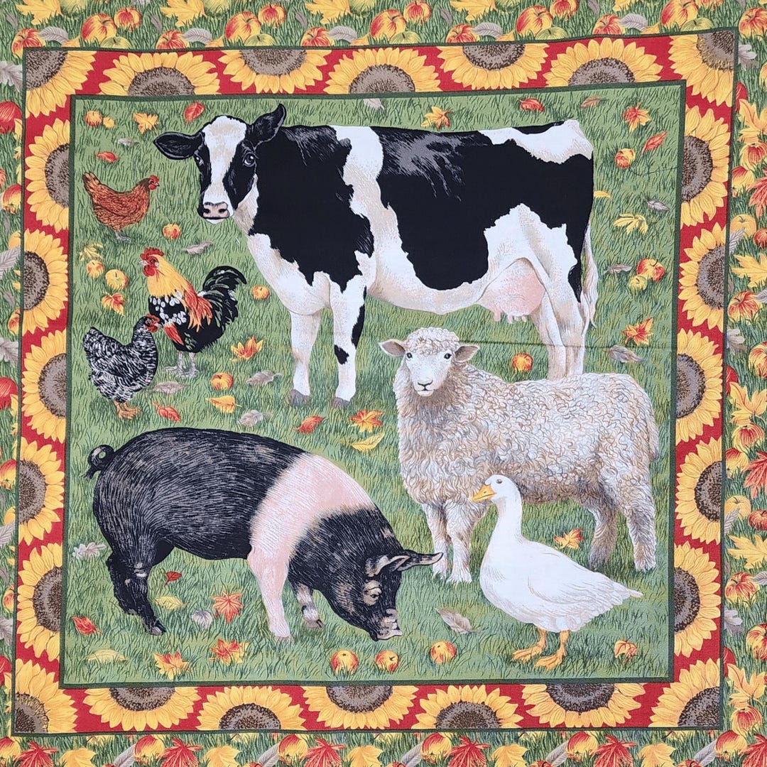 PANEL Farm Animals Cushion Panel Makower UK 431 - Etsy