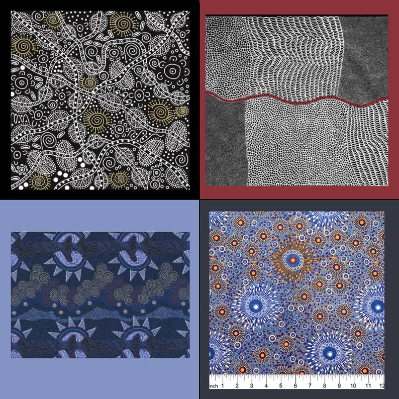 YARD- Aboriginal Cotton Fabric Various/multiple Prints From M&S ...