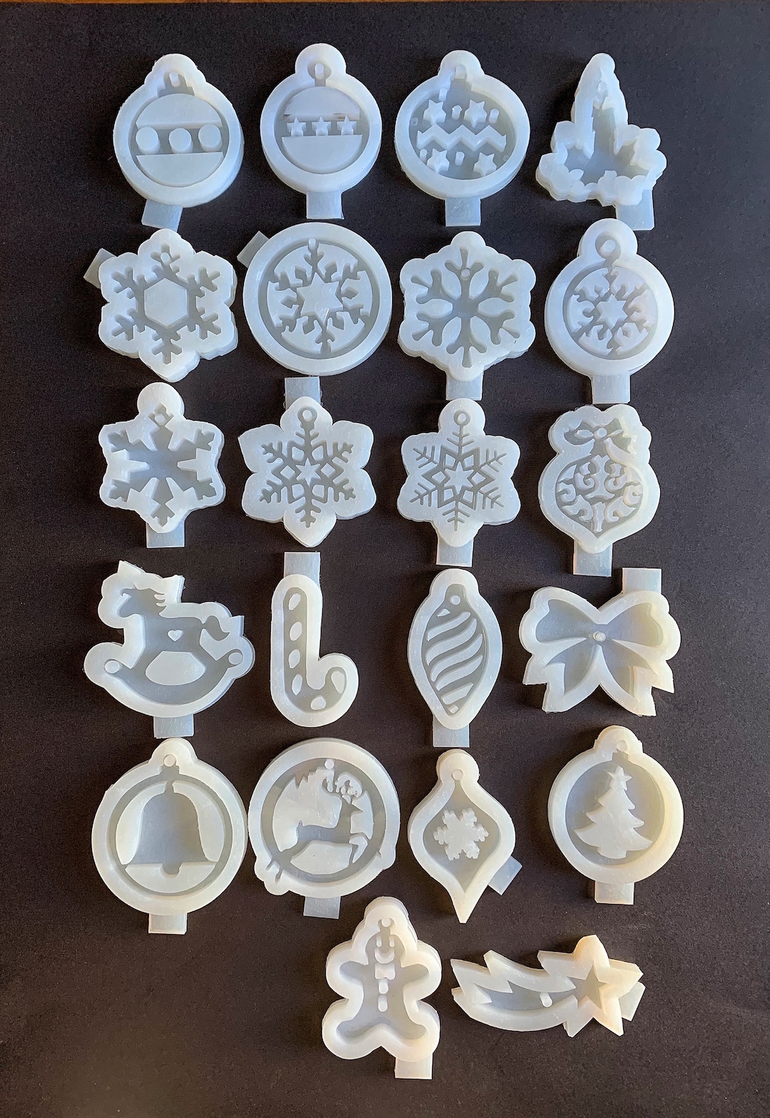 Christmas Ornaments Mould, Merry Christmas Silicone Mold, Snowflake ...