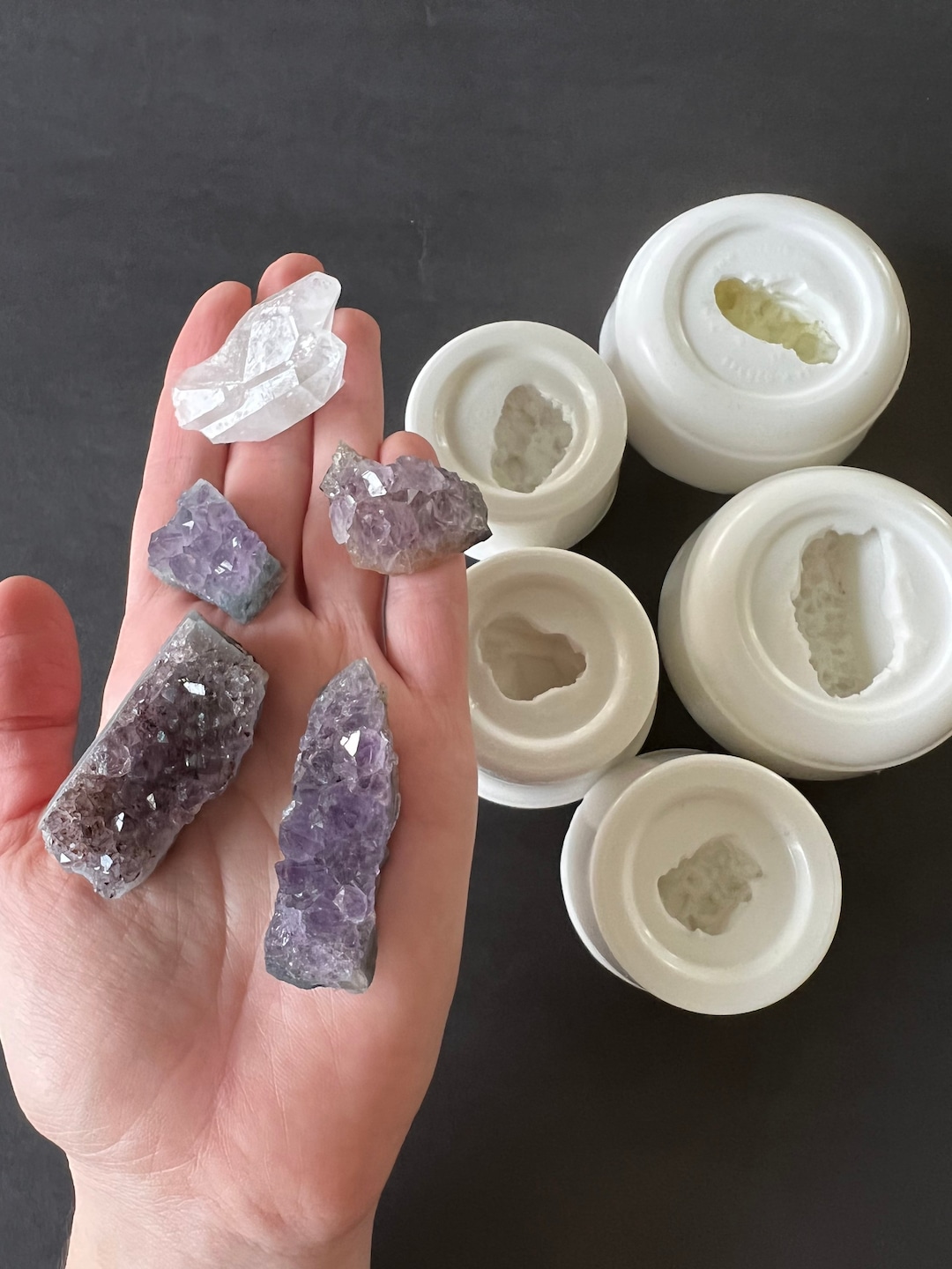 Crystal Cluster Silicone Mould, Crystal Resin Mold, Amethyst Stone ...