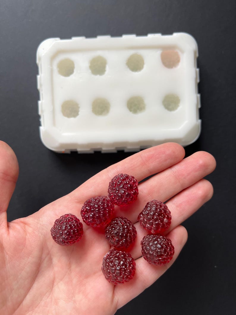 3D Realistic Raspberry Silicone Mold for Resin/ Wax/ Polymer Clay/ Soap ...