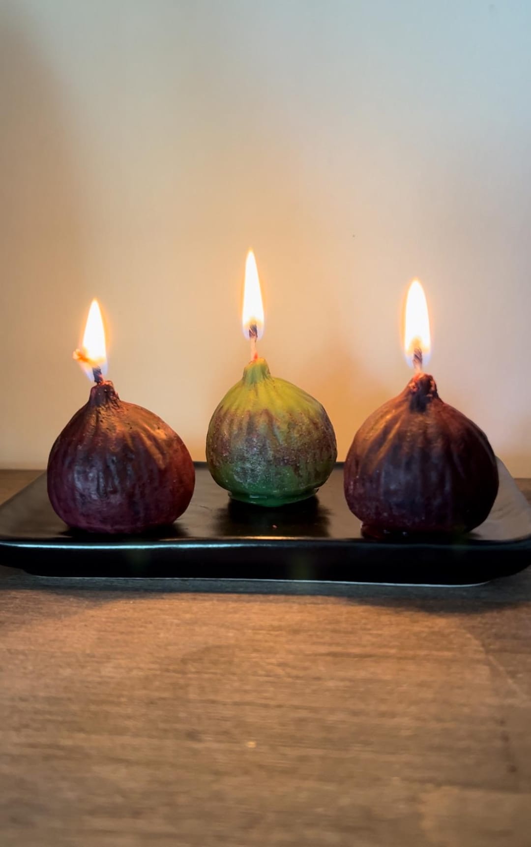 Set of 3 Fig Handmade Candles, Birthday Cake Candles, Fruit and ...