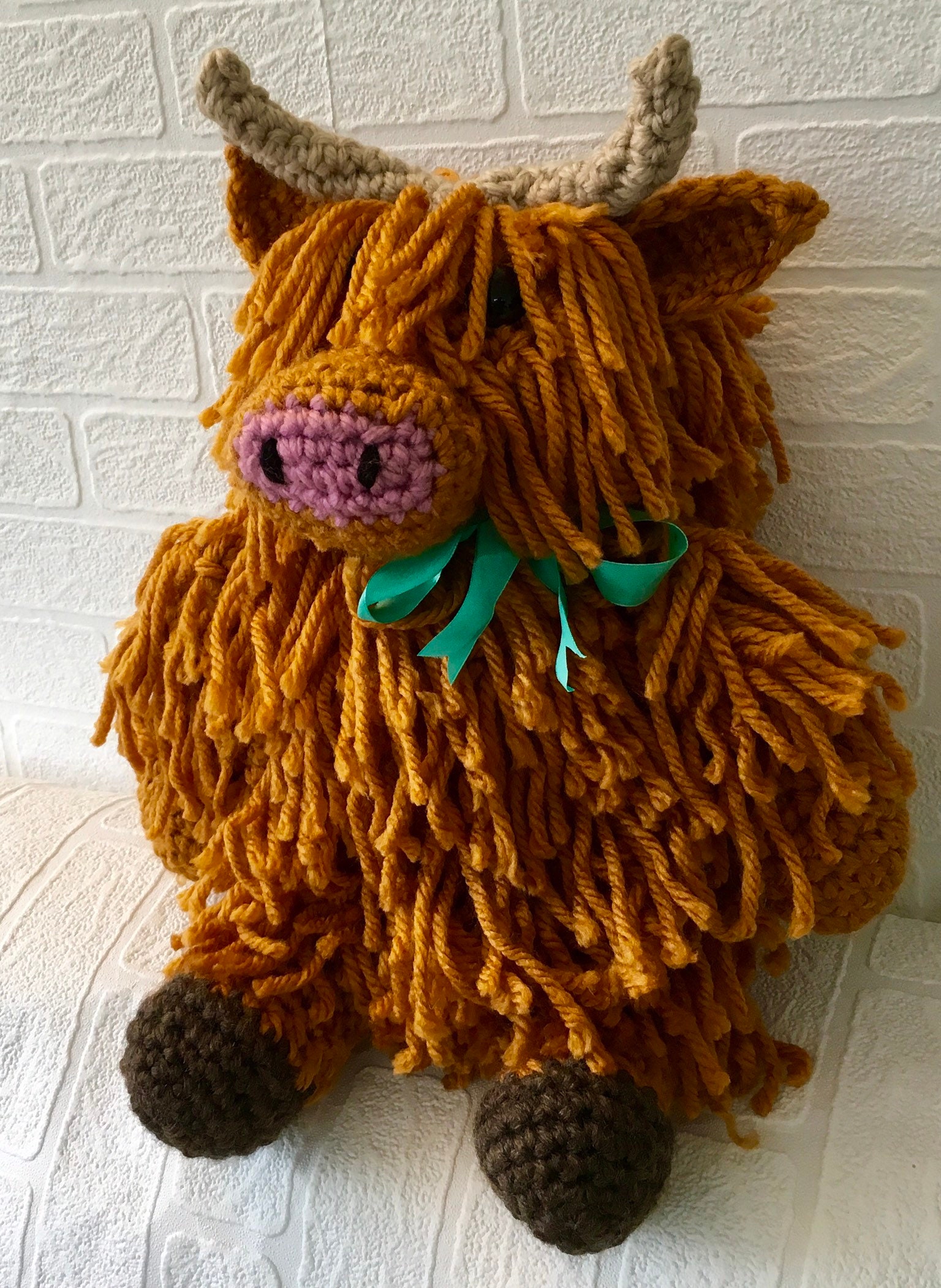 Highland Cow Large Crochet Kit. Includes Pattern Yarn Eyes - Etsy