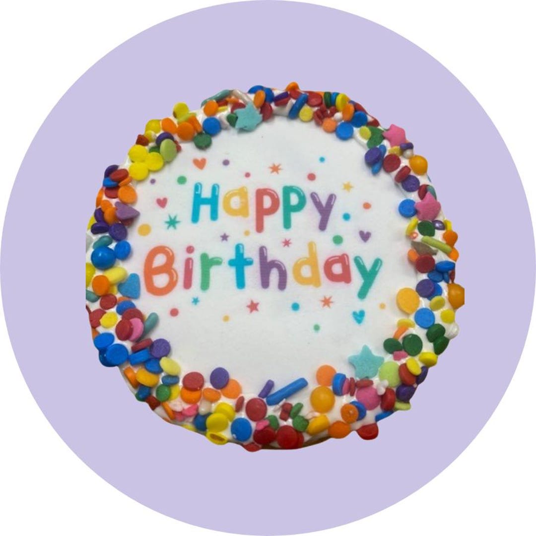 Edible Image Multicolor Sprinkle Dog Birthday Cake or Cupcake - Etsy