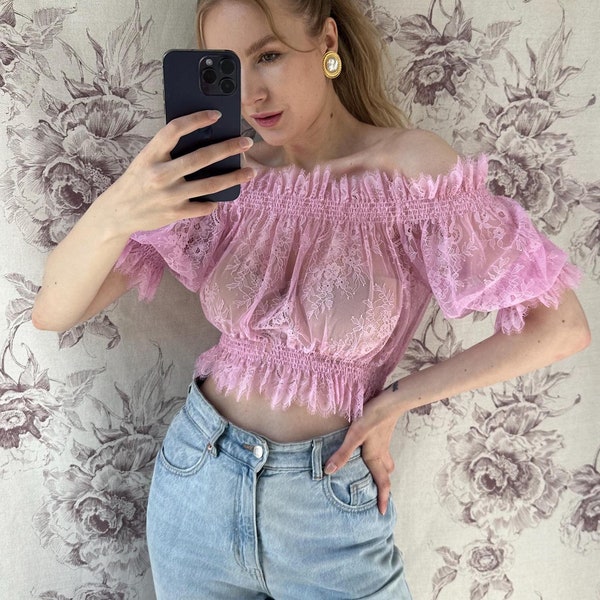 See Through Crop Tops - Etsy