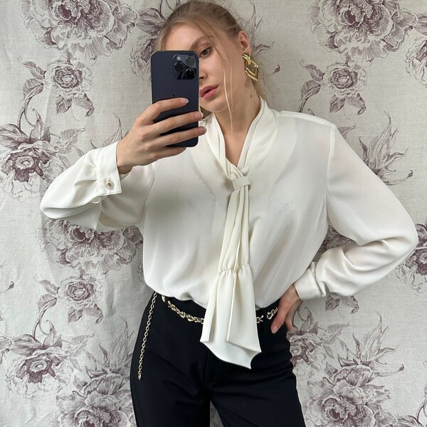 Cream Blouse - Etsy