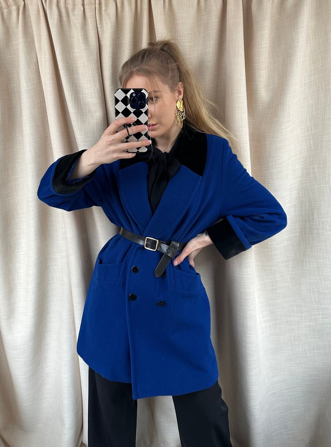 Vintage Blue Coat, Warm Winter Wool Coat - Etsy