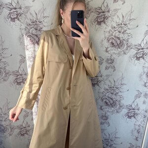 Vintage Light Fall Camel Color Trench Coat, Elegant Women’s Belted ...