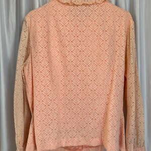 Vintage Pink Salmon Color Blouse, Ruffle Shirt With Puritan Collar - Etsy