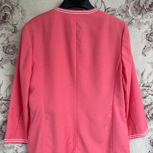 Vintage Pink Blazer With Chain Fastener Between Buttons, Feminine Wool ...