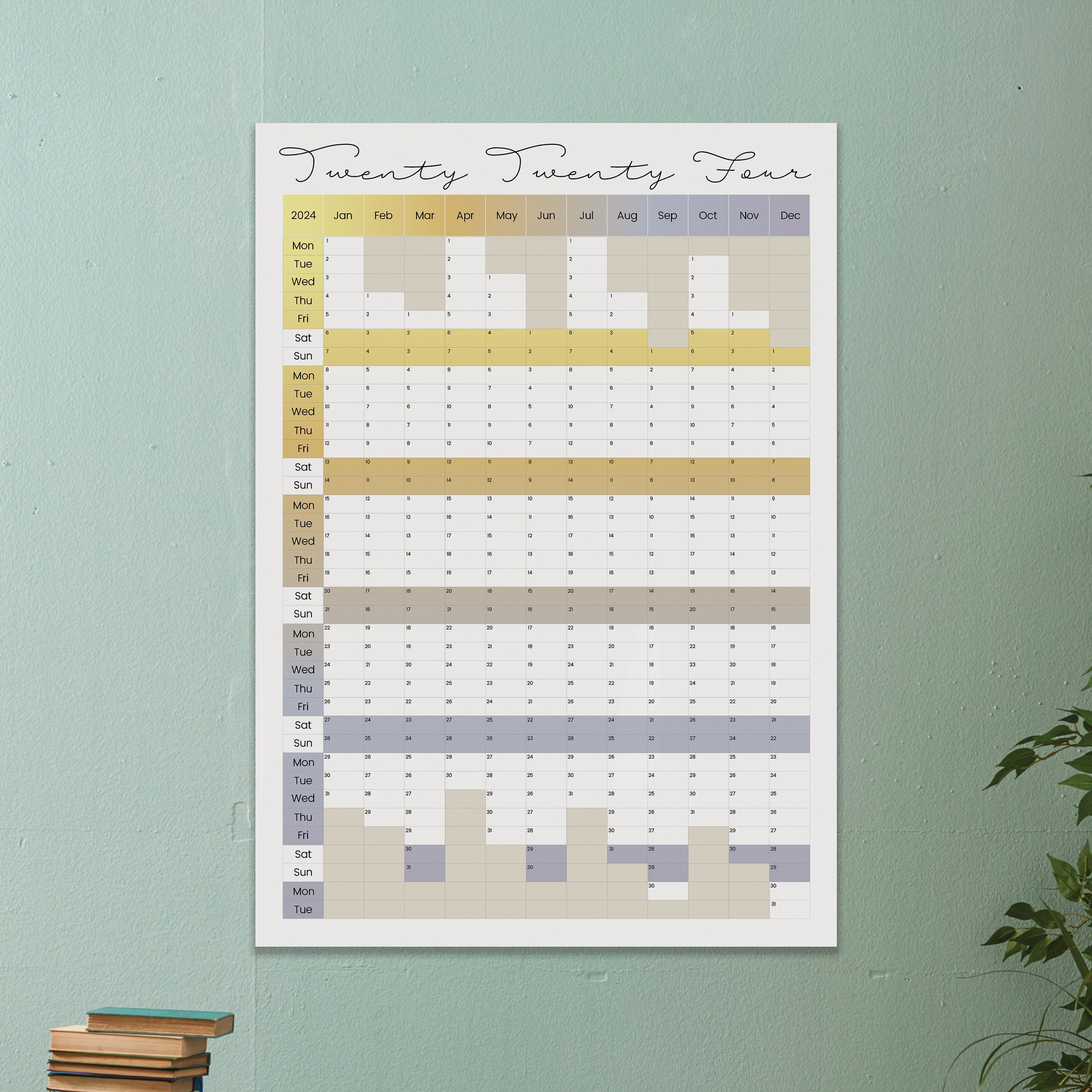 Wall Planner 2024 A1 Wall Planner Vertical Planner Portrait - Etsy