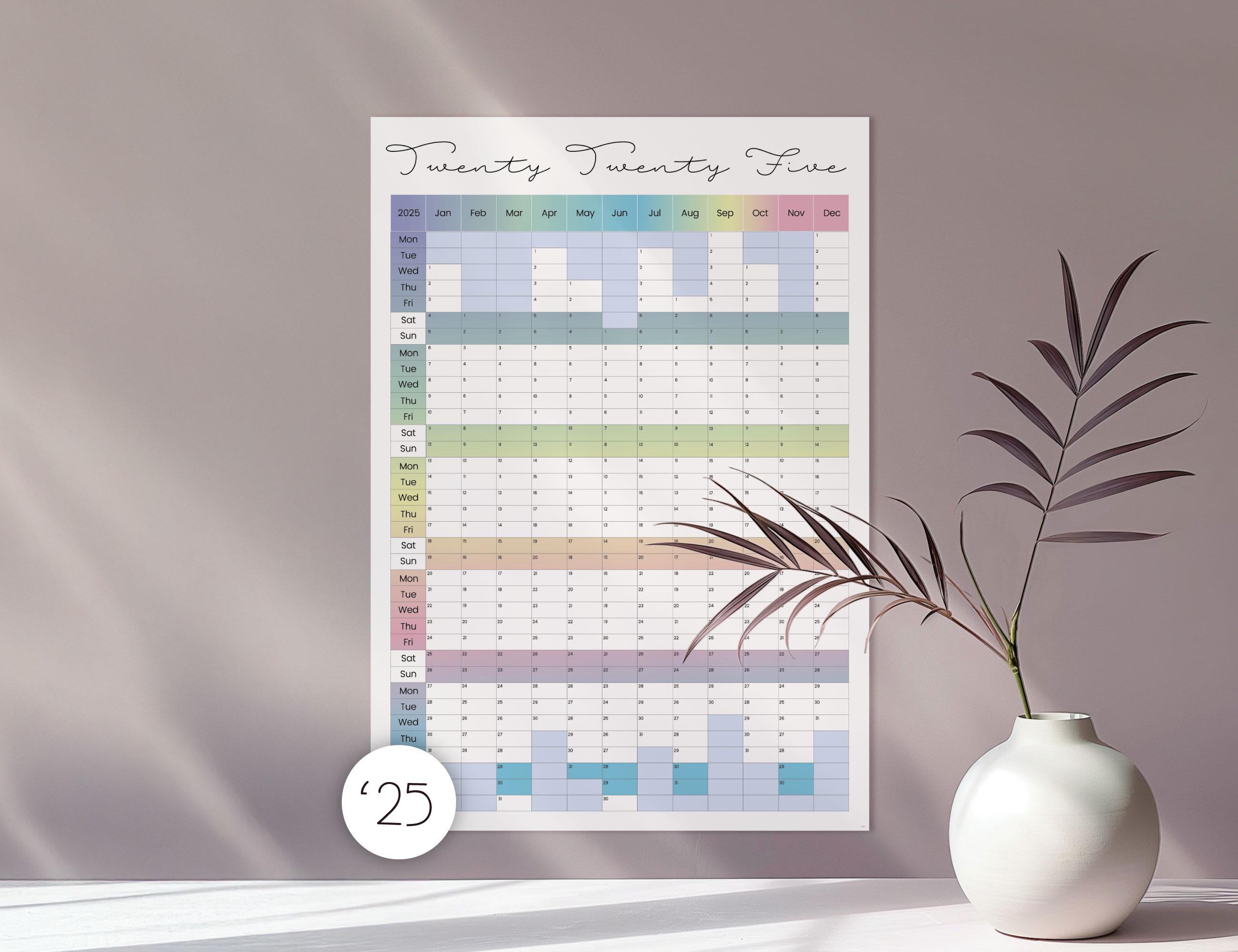 Wall Planner 2025, A1 Wall Planner, Vertical Planner, Portrait Planner ...