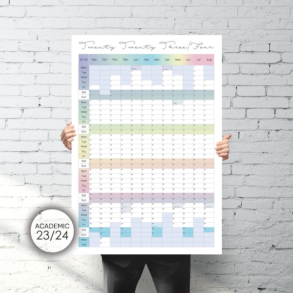 2023 2024 Academic Calendar A2 - Etsy UK
