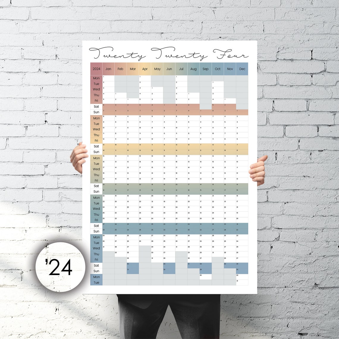 Buy Wall Planner 2024, A1 Wall Planner, Vertical Planner, Portrait ...