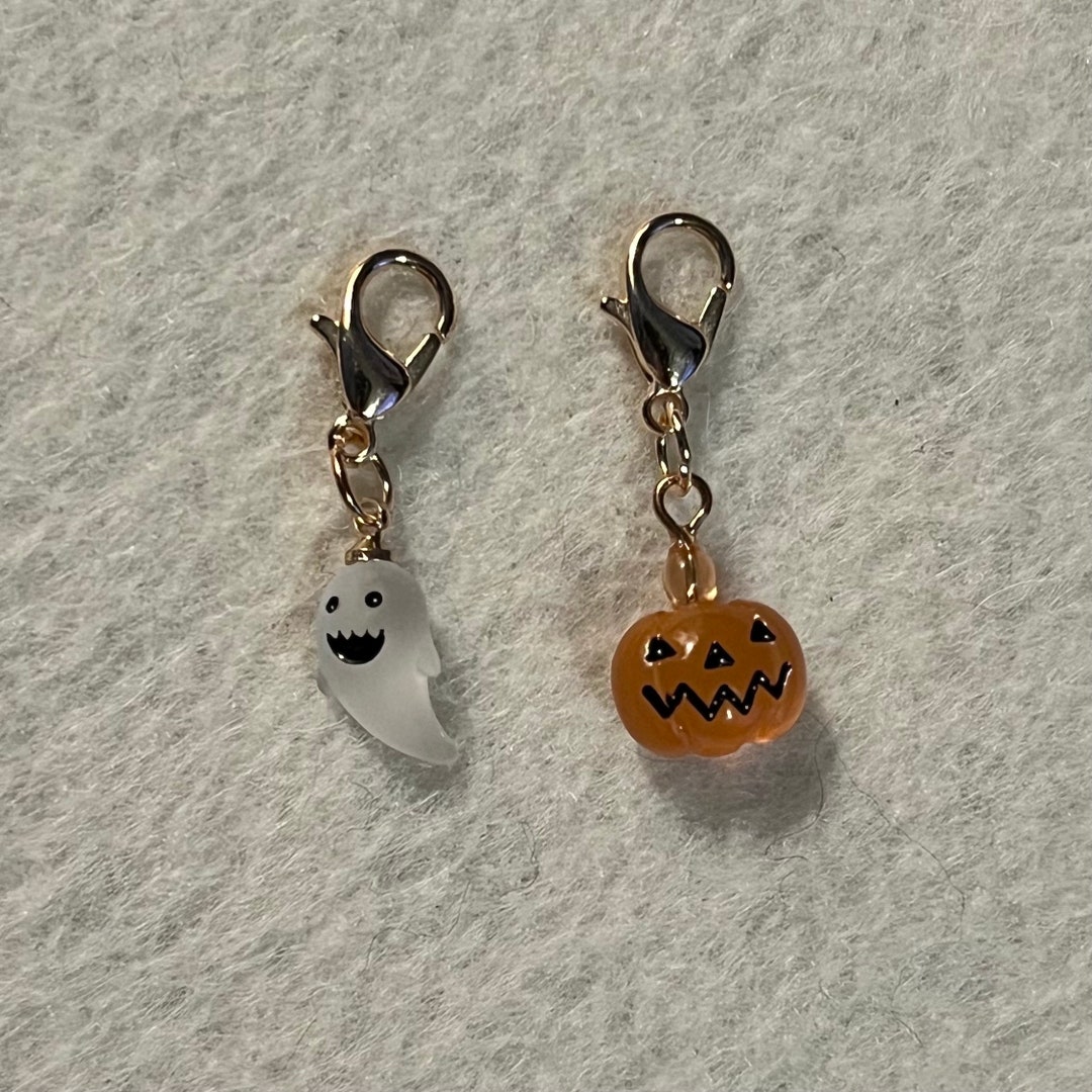 Halloween Stitch Marker Progress Keeper • Pumpkin and Ghost • Set of 2 ...