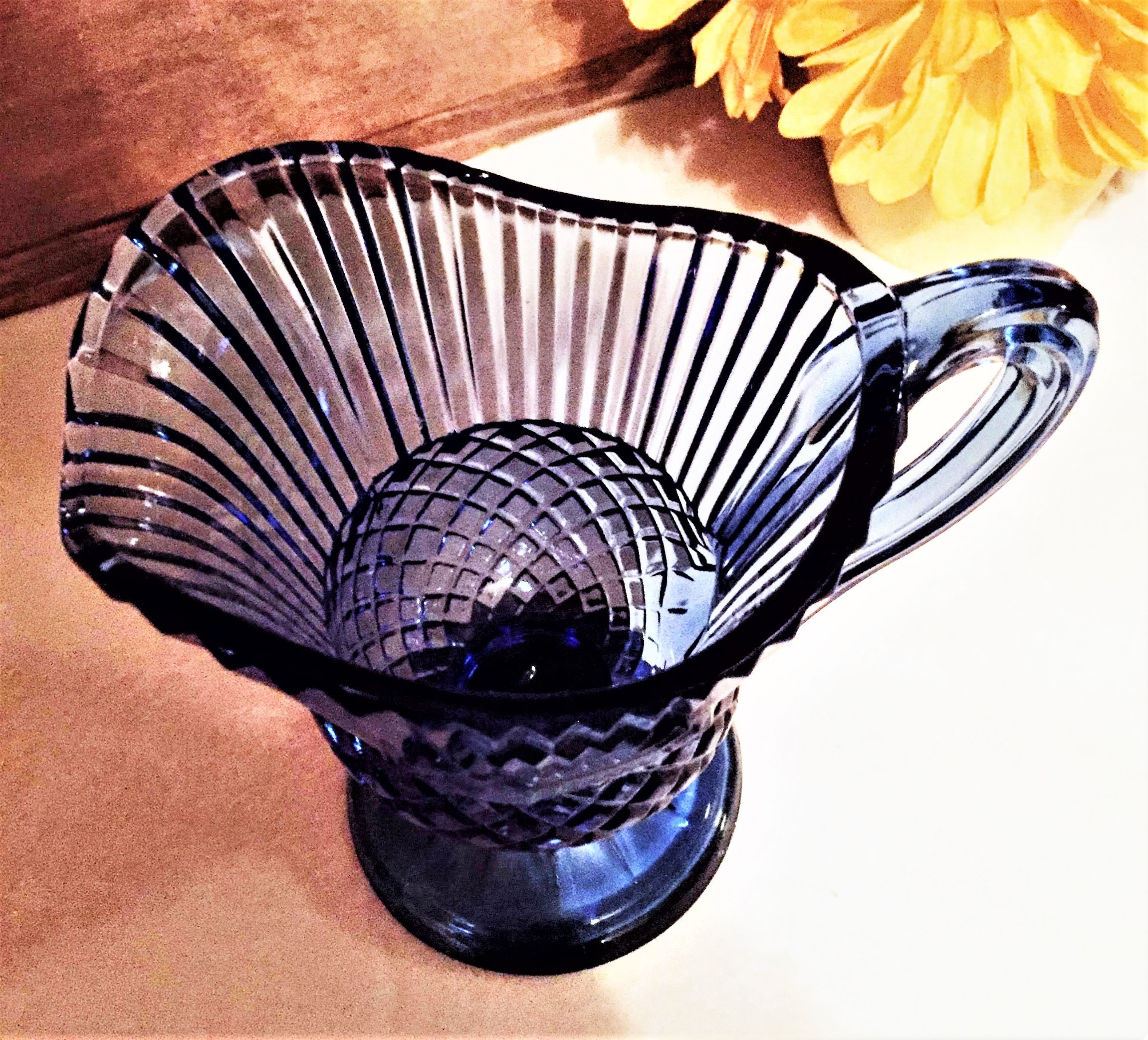 Avon / Cobalt Blue Glass / Washington Home Pitcher / Creamer - Etsy
