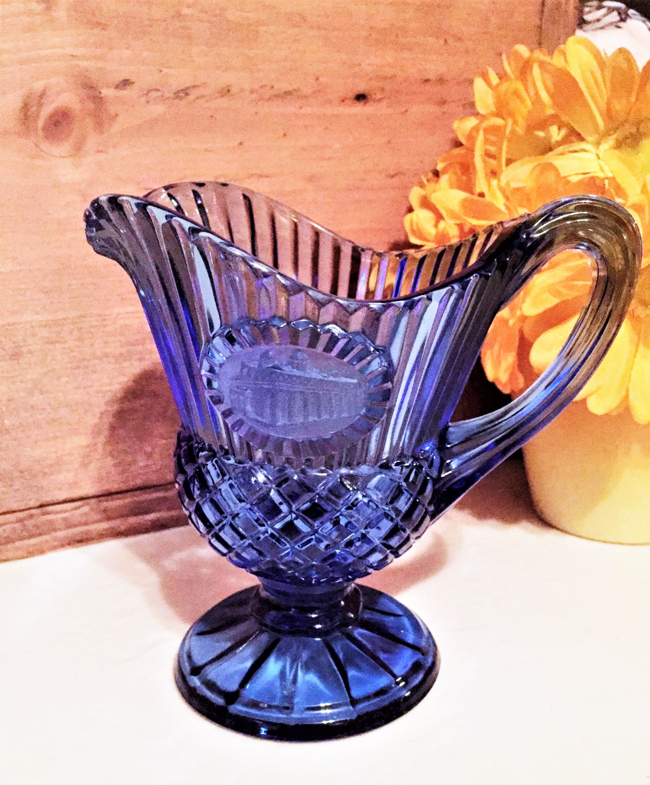 Avon / Cobalt Blue Glass / Washington Home Pitcher / Creamer - Etsy