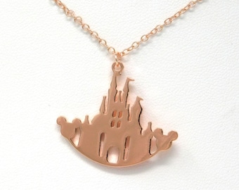Mickey Disney Cinderella's Castle Disneyland Pendant | Etsy